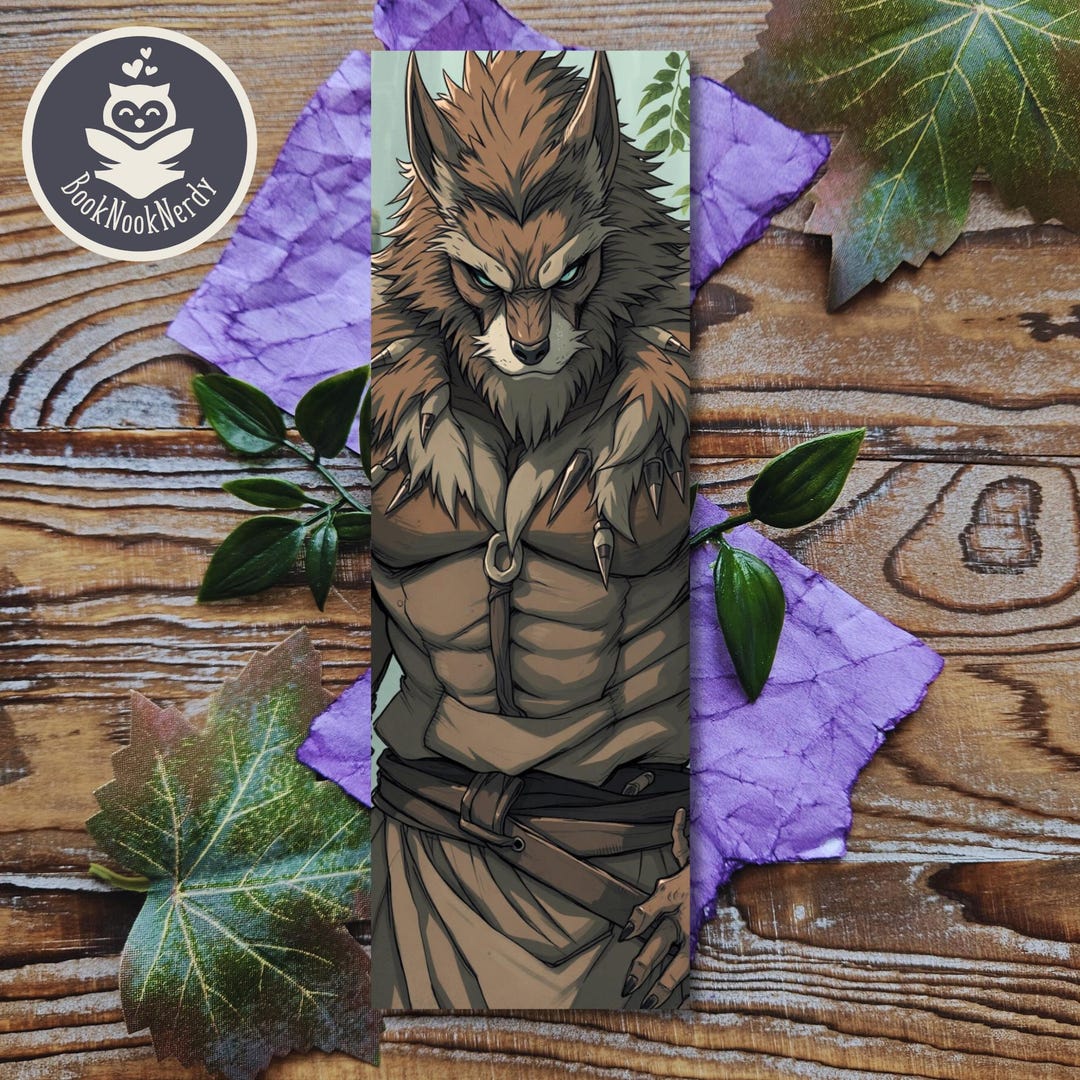 Furry Werewolf Bookmark: Dark Romance Reader Gift, Customizable ...