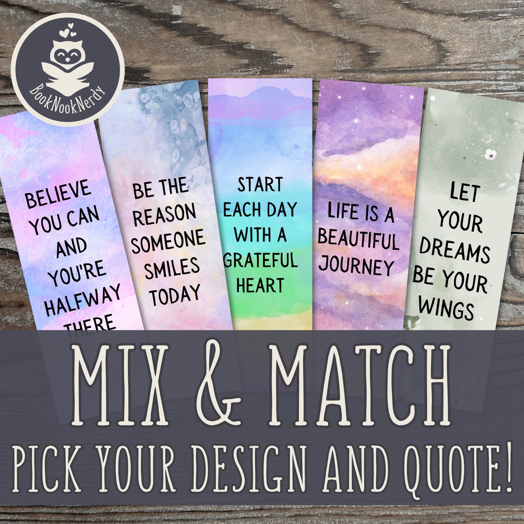 Mix & Match Bookmarks | Personalization Motivational Quotes ...