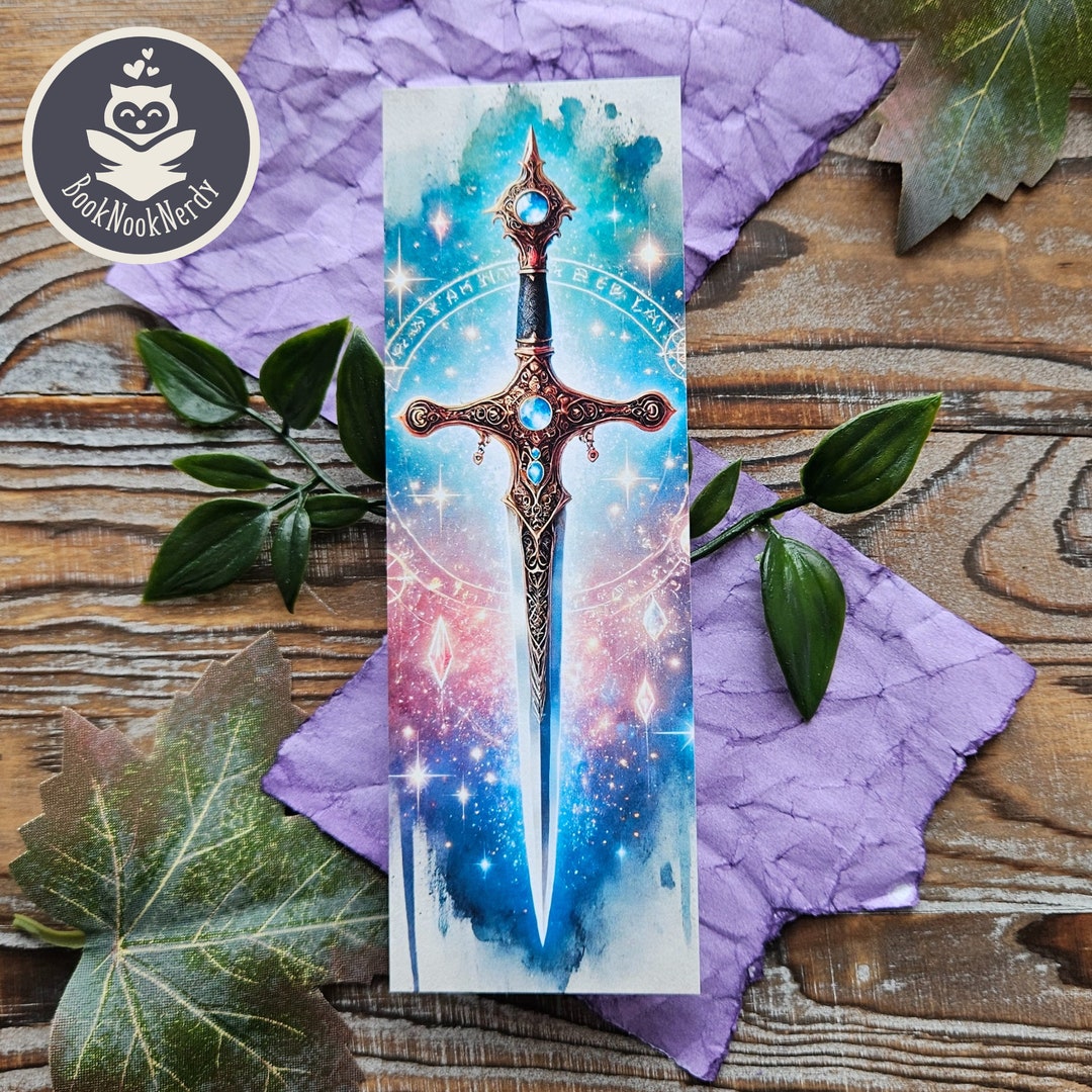Enchanted Sword Bookmark Mystical Weapon Art Bookmark Customization ...