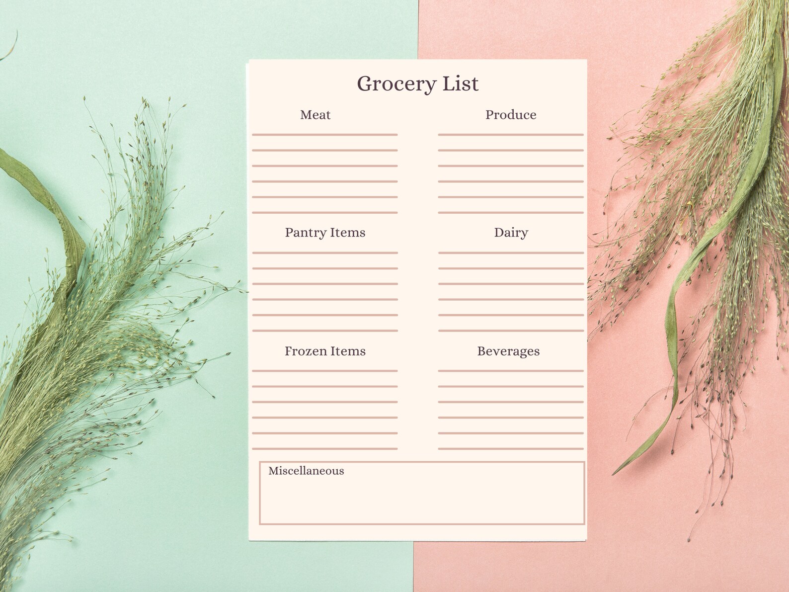 Editable Grocery List Printable Template, Grocery Planner, Food ...