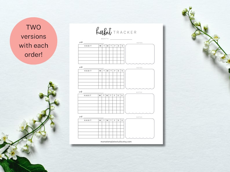 Monthly Habit Tracker Printable, Habit Tracker Template, Routine ...