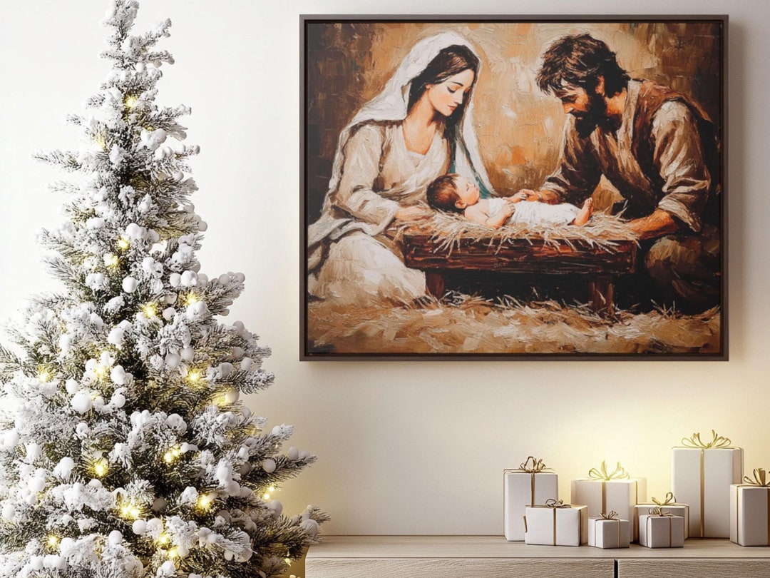 Nativity Wall Art Holy Family Whimsical Art Christmas Eve Fine Art ...