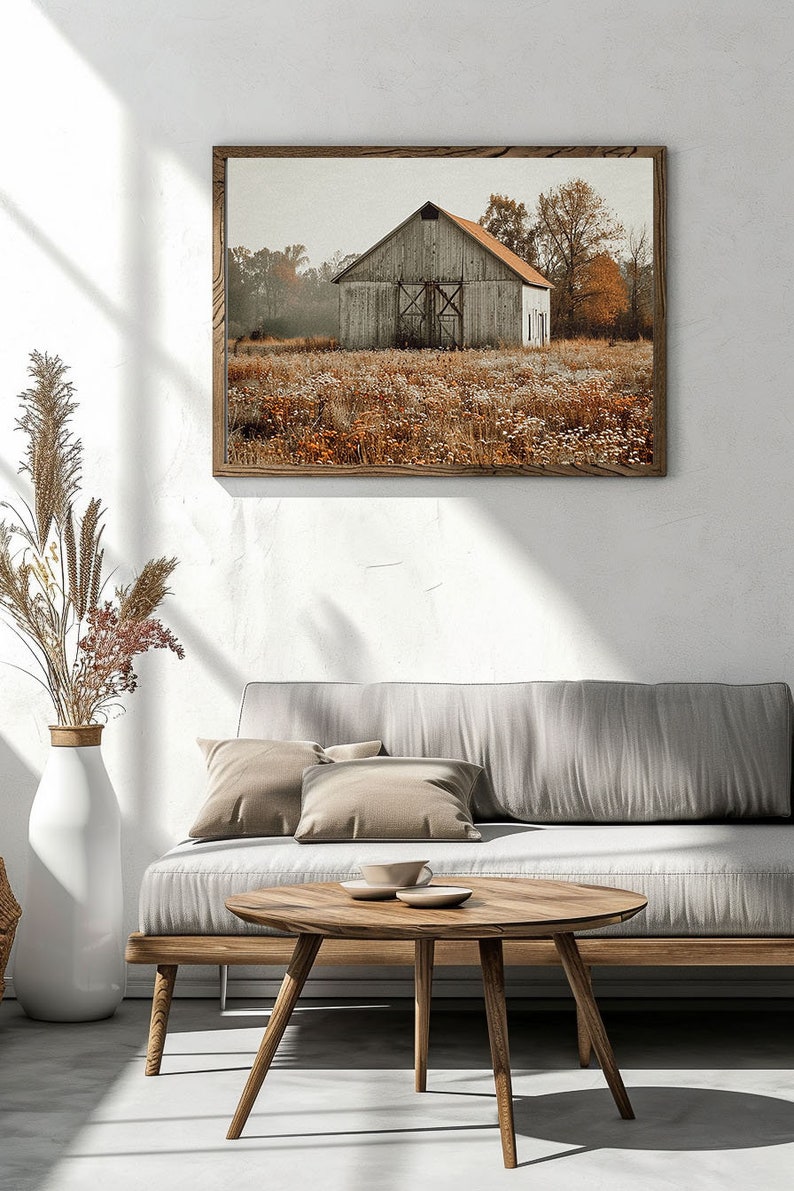 Modern Farmhouse Art Home Cabin Décor Farming Picture Weathered Barn ...