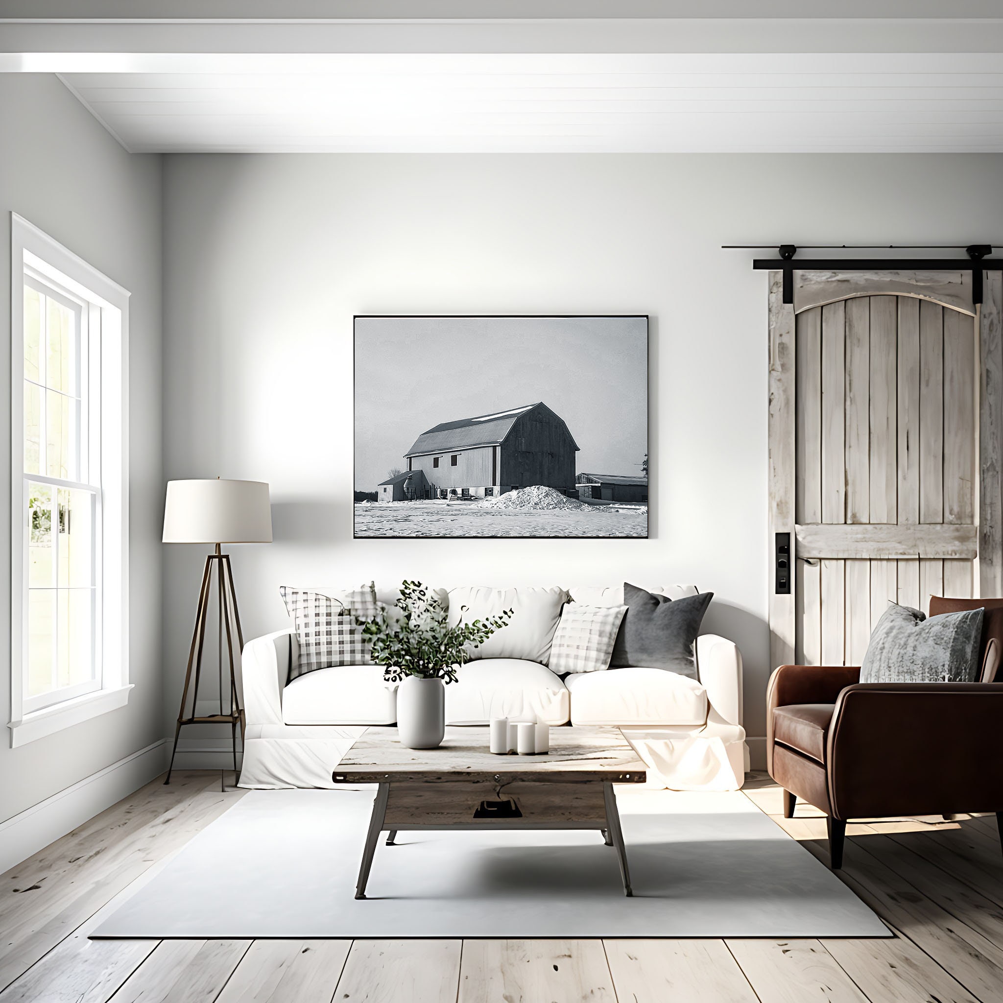 Modern Farmhouse Art Home Cabin Décor Farming Picture Weathered Barn ...