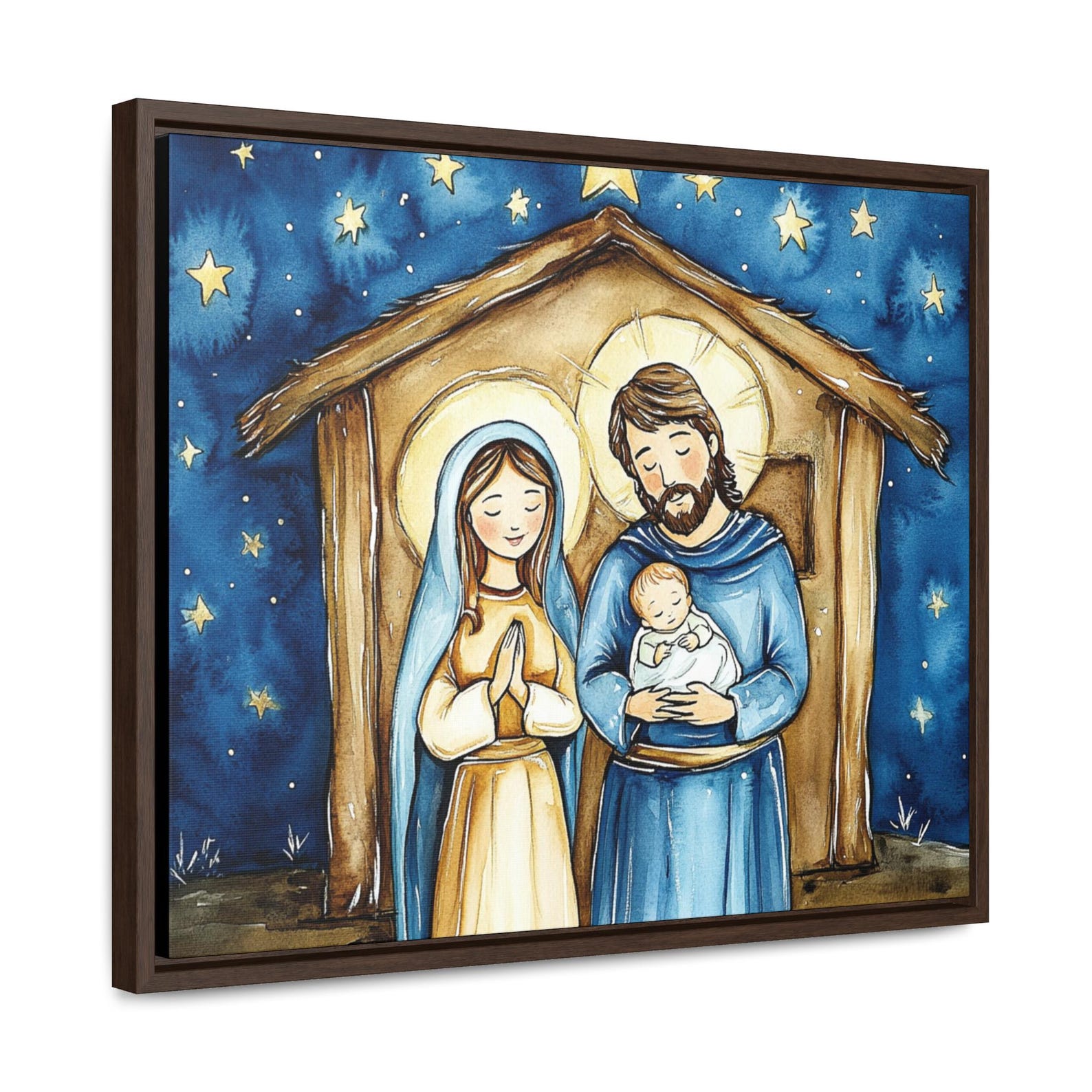 Nativity Wall Art Holy Family Whimsical Art Christmas Eve Fine Art ...