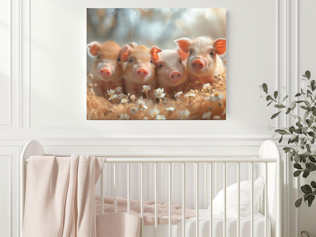 Baby Pigs Print Piglets Wall Décor Pink Piglets Print Piggies Art Baby ...