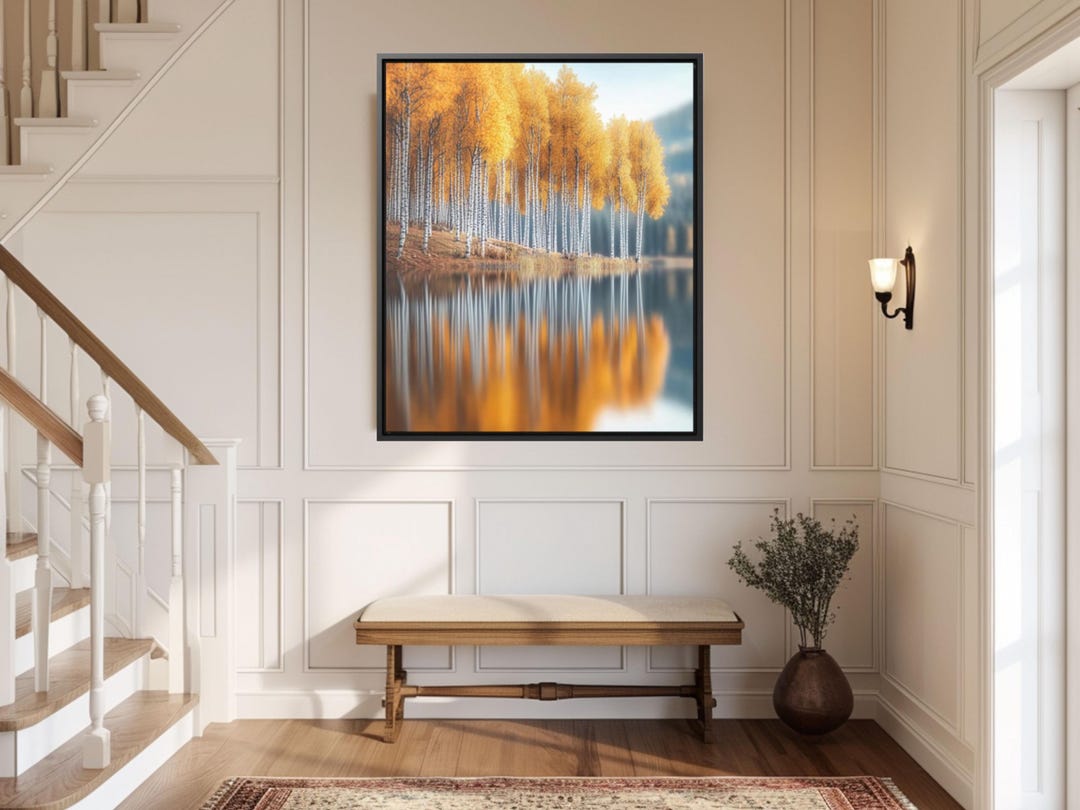 Autumn Leaf Print Birch Tree Wall Décor Landscape Print Fall Foliage ...