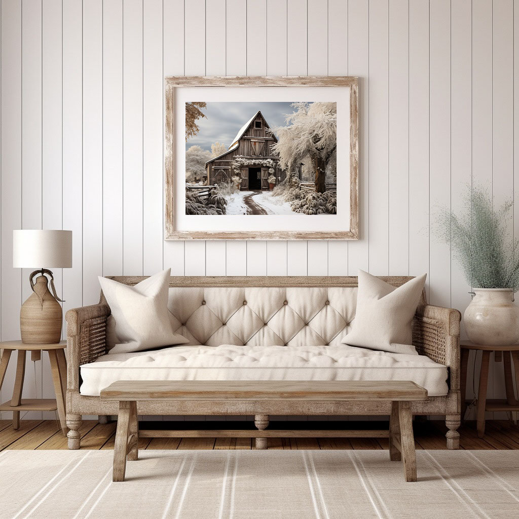 Modern Farmhouse Art Home Cabin Décor Farming Picture Weathered Barn ...