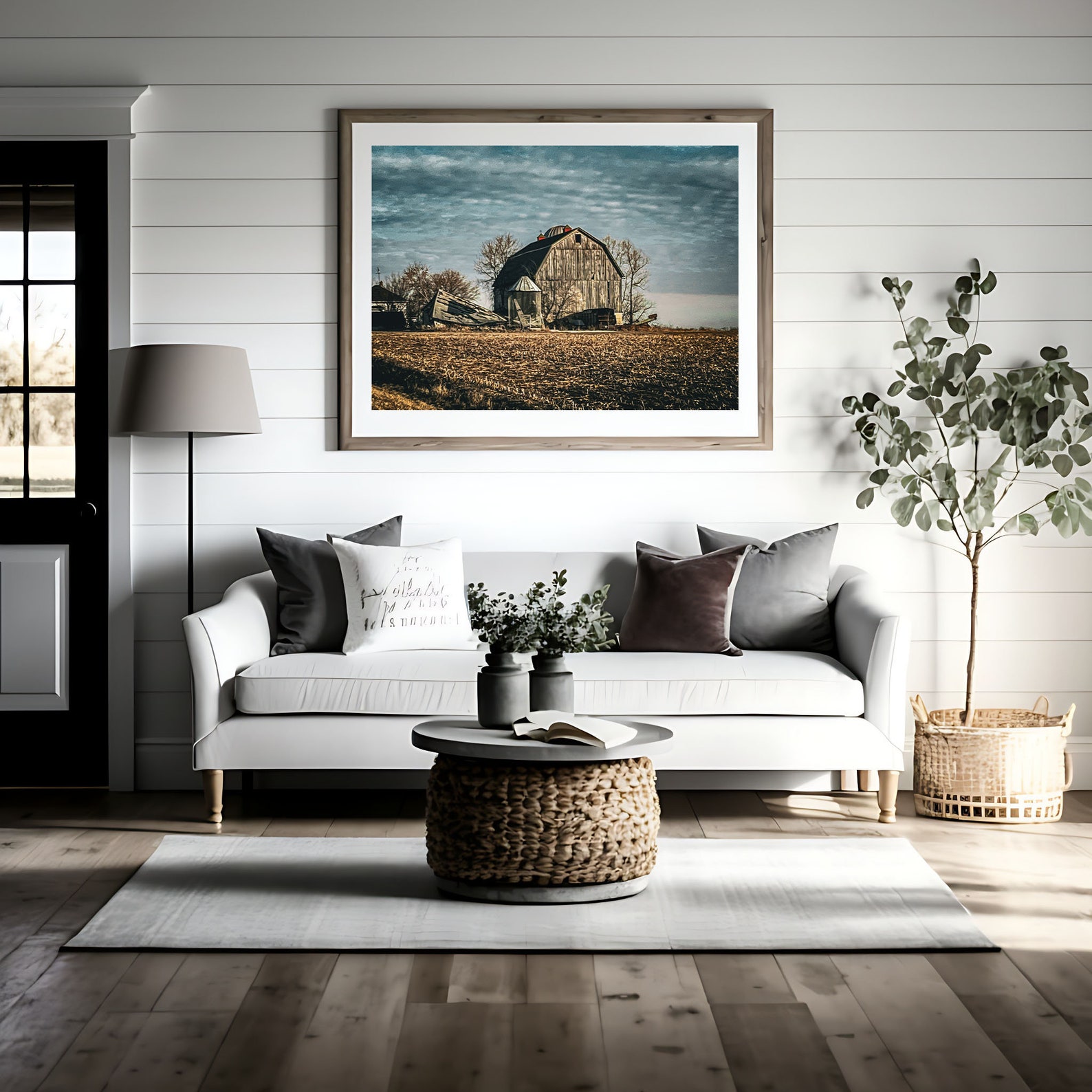 Modern Farmhouse Art Home Cabin Décor Farming Picture Weathered Barn ...