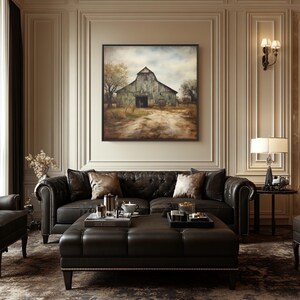 Rustic Barn Display Vintage Print Farmhouse Style Country Room Wood ...