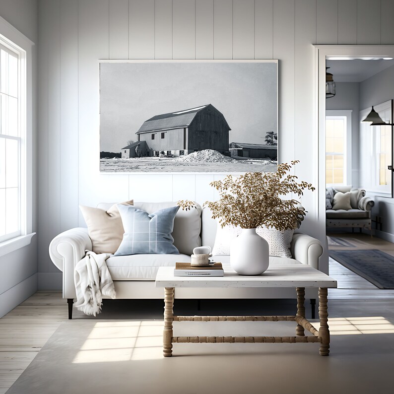 Modern Farmhouse Art Home Cabin Décor Farming Picture Weathered Barn ...