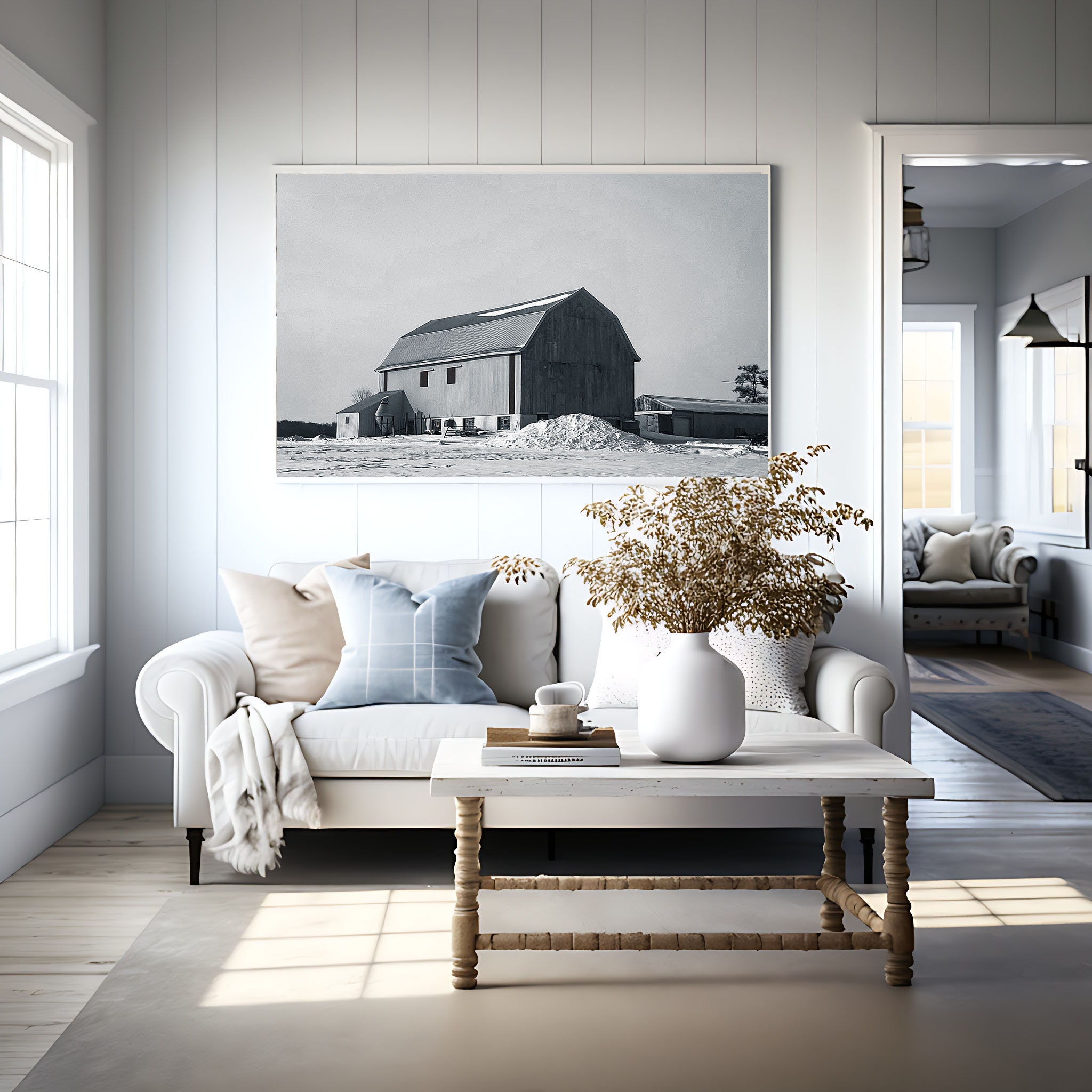 Modern Farmhouse Art Home Cabin Décor Farming Picture Weathered Barn ...
