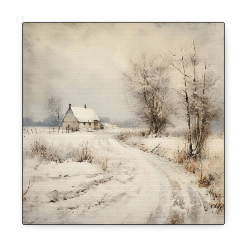 Wintery Scene Snow Wall Art Fine Art Canvas Home - Etsy