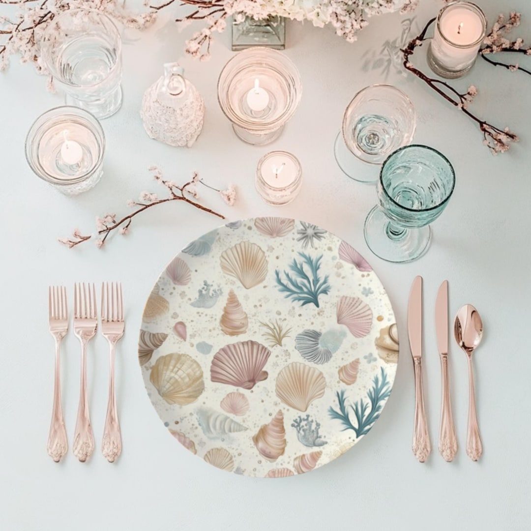 Seashell Dinner Plates Summer Dining Dinner Table Decor Spring Plate ...