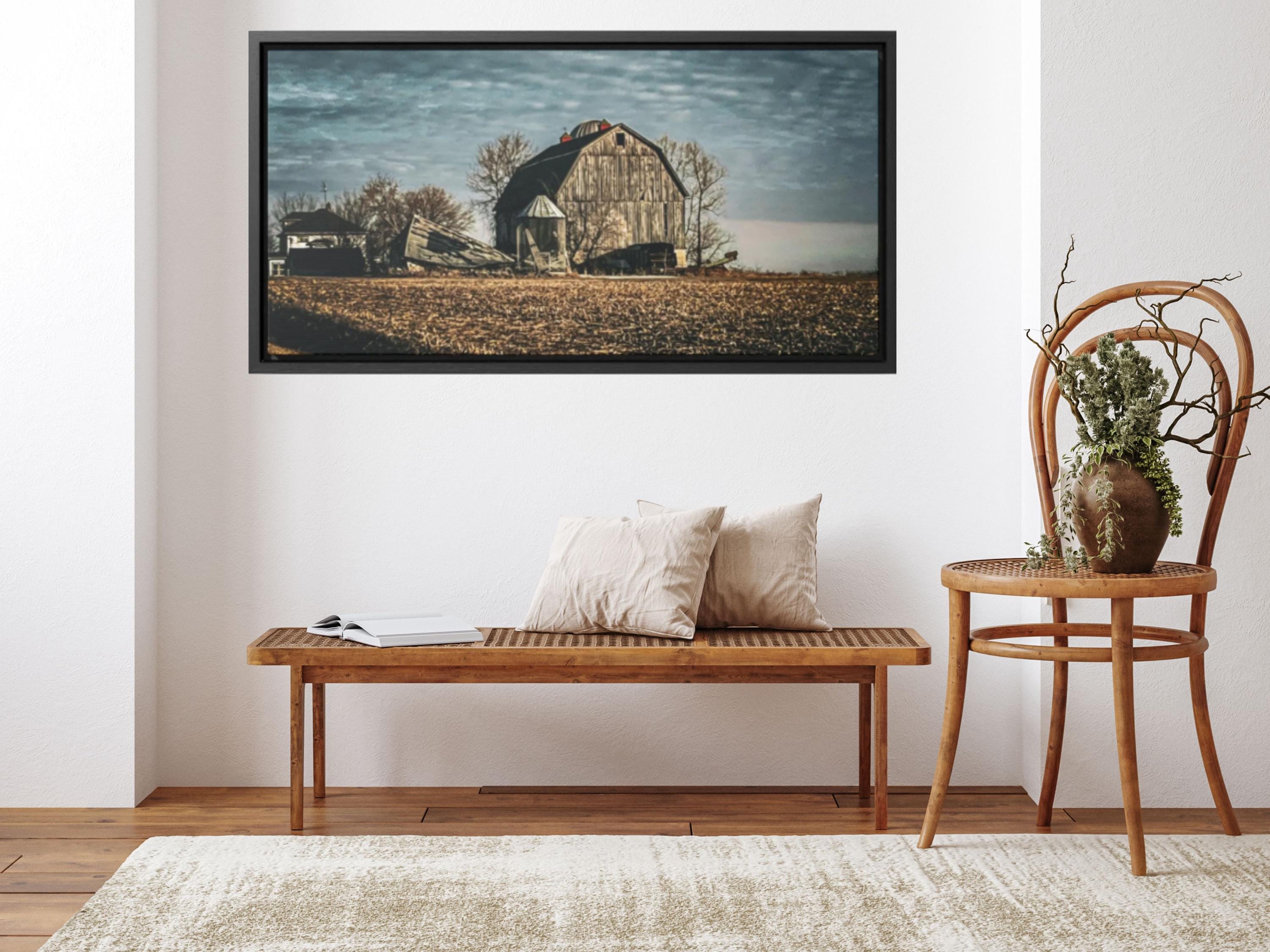Rustic Barn Print Wall Décor Farm Print Vintage Farming Framed Canvas ...
