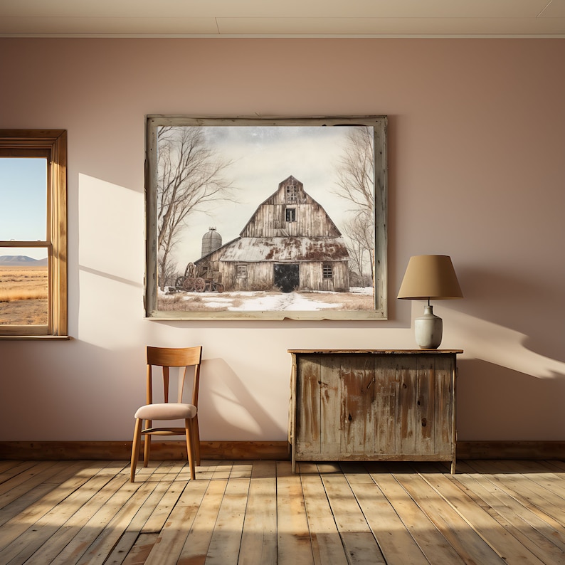 Rustic Barn Print Wall Décor Barn Print Farm Print Vintage Farm ...