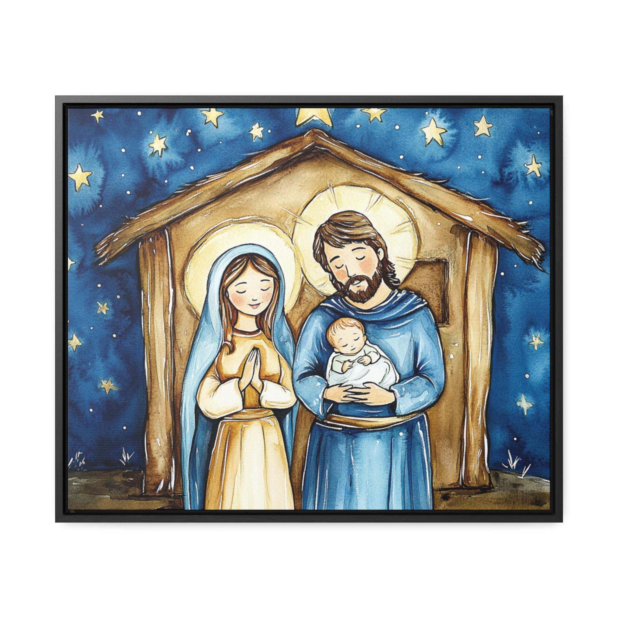Nativity Wall Art Holy Family Whimsical Art Christmas Eve Fine Art ...