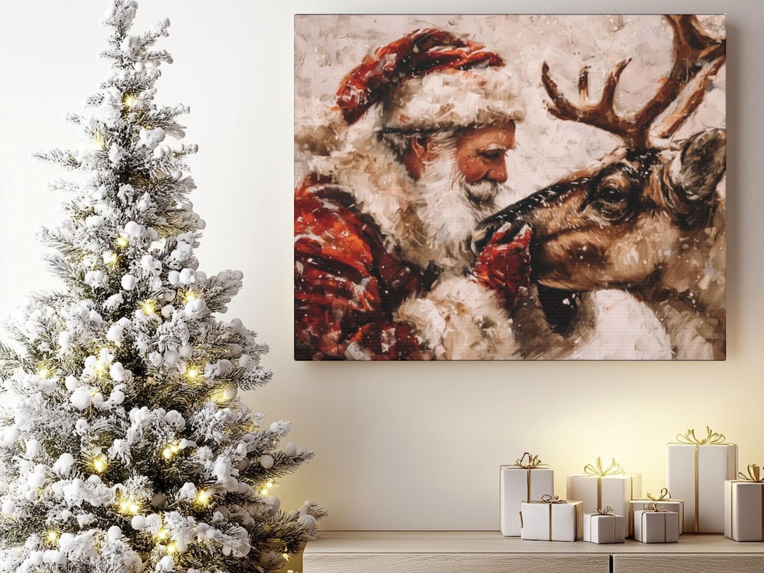 Christmas Wall Art Santa Wall Art Christmas Print Christmas Canvas ...
