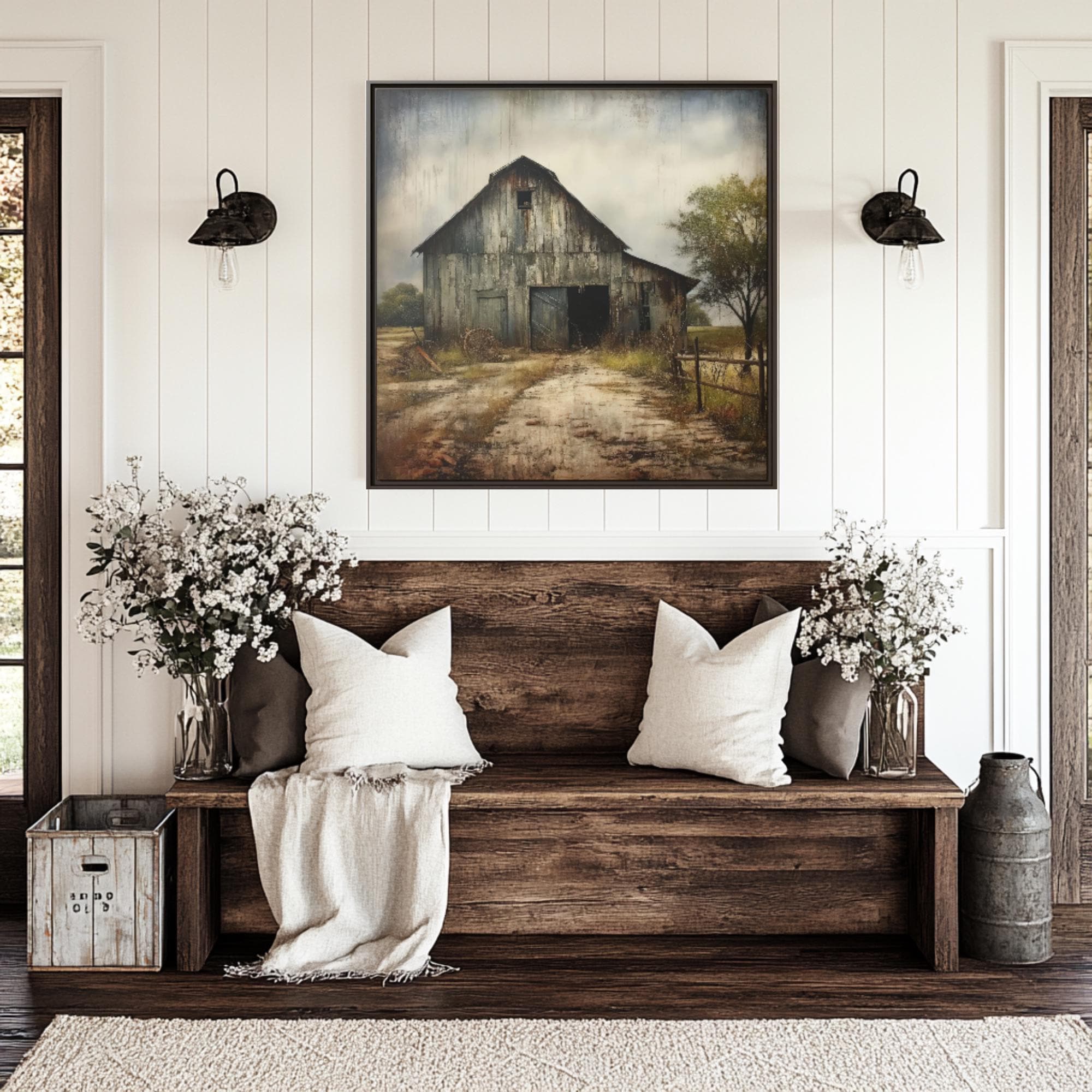 Rustic Barn Canvas Print: Vintage Farmhouse Wall Decor - Etsy