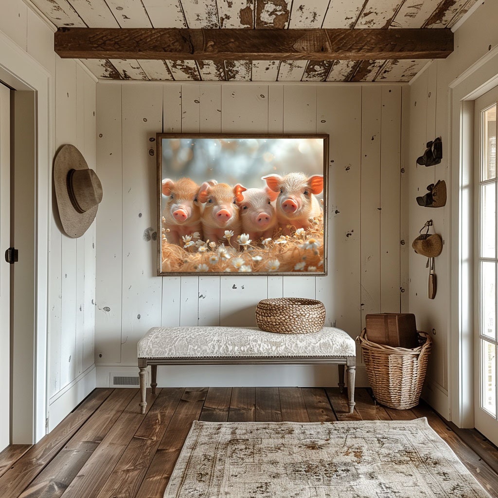 Baby Pigs Print Piglets Wall Décor Pink Piglets Print Piggies Art Baby ...