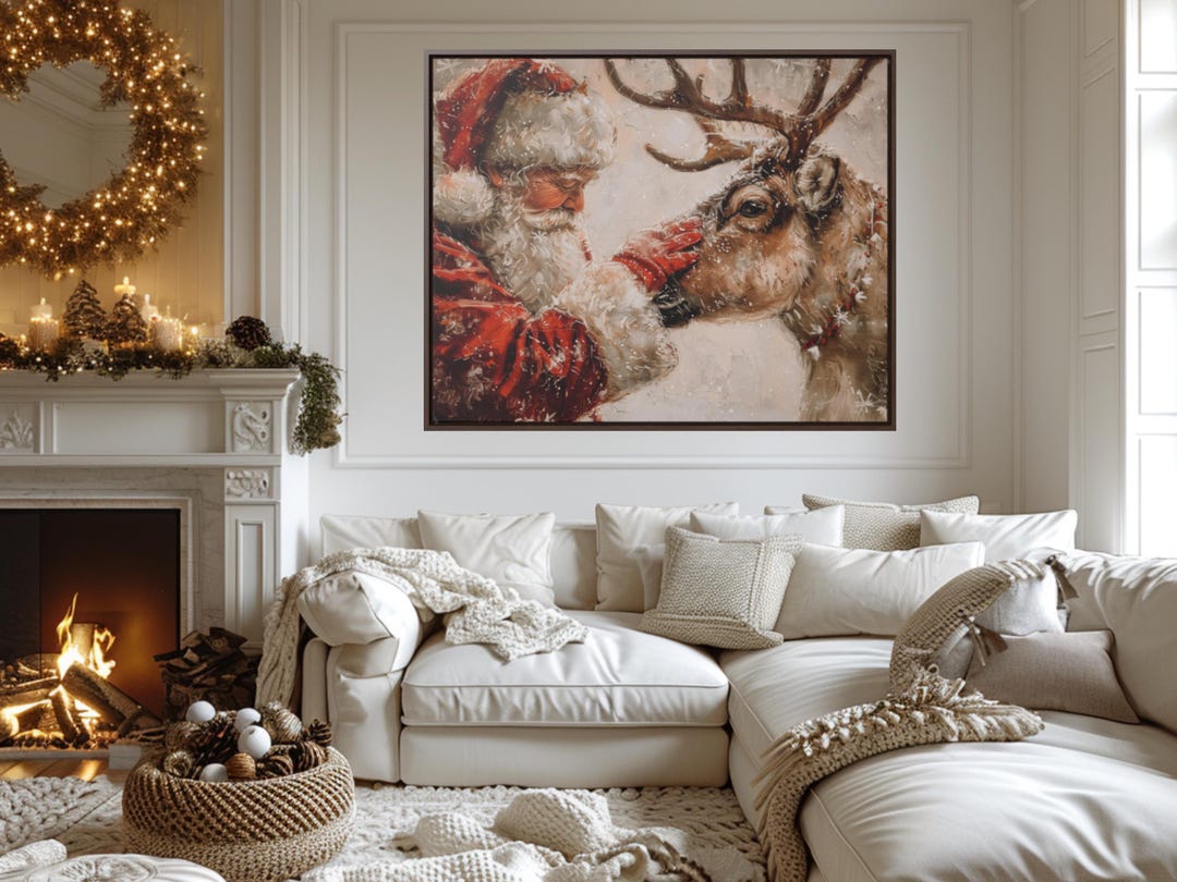 Christmas Wall Art Santa Wall Art Christmas Print Christmas Canvas ...