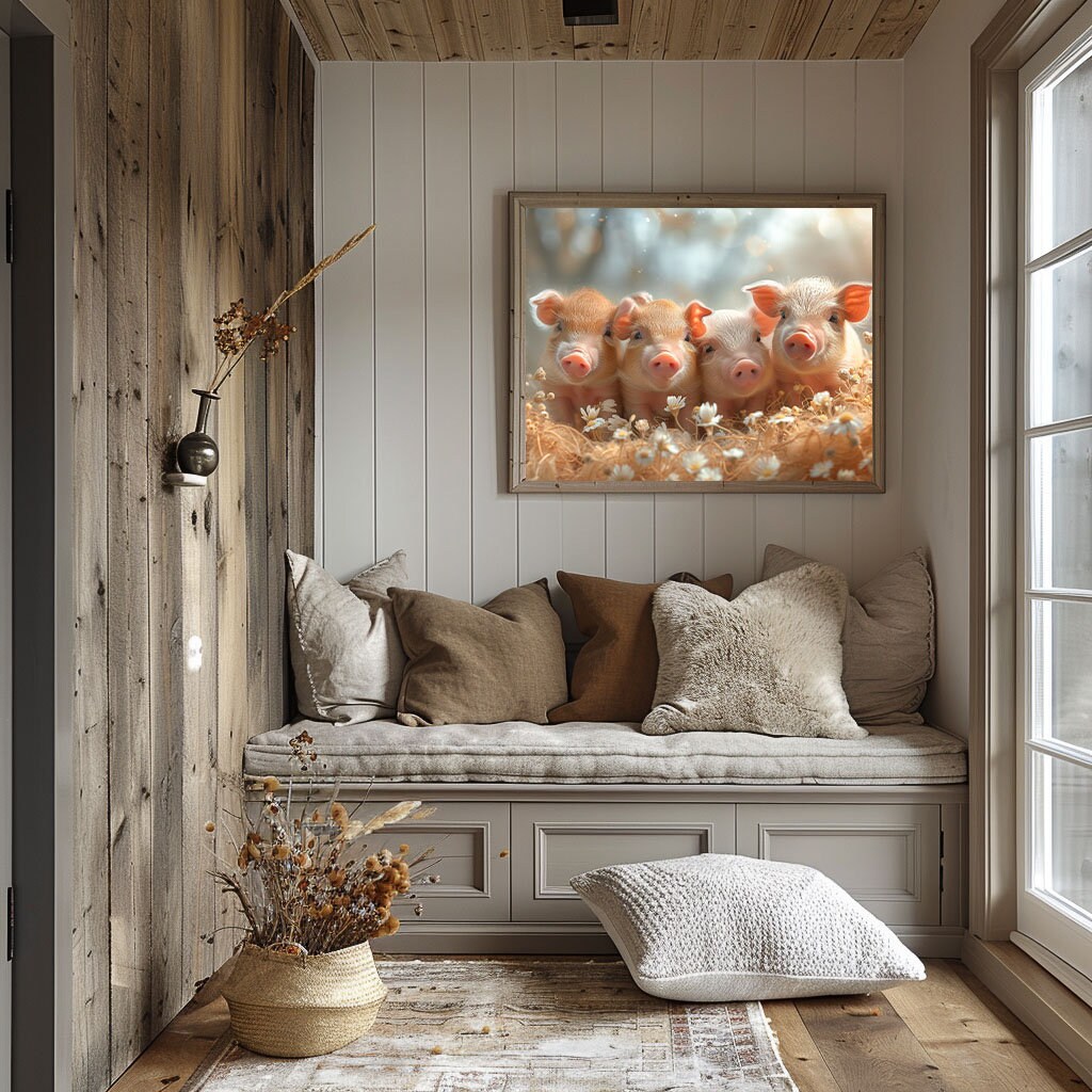 Baby Pigs Print Piglets Wall Décor Pink Piglets Print Piggies Art Baby ...