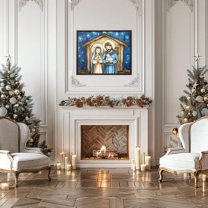 Nativity Wall Art Holy Family Whimsical Art Christmas Eve Fine Art ...