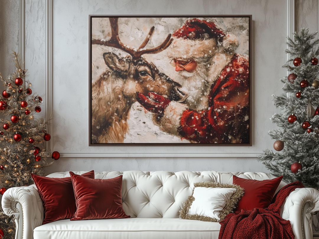 Christmas Wall Art Santa Wall Art Christmas Print Christmas Canvas ...