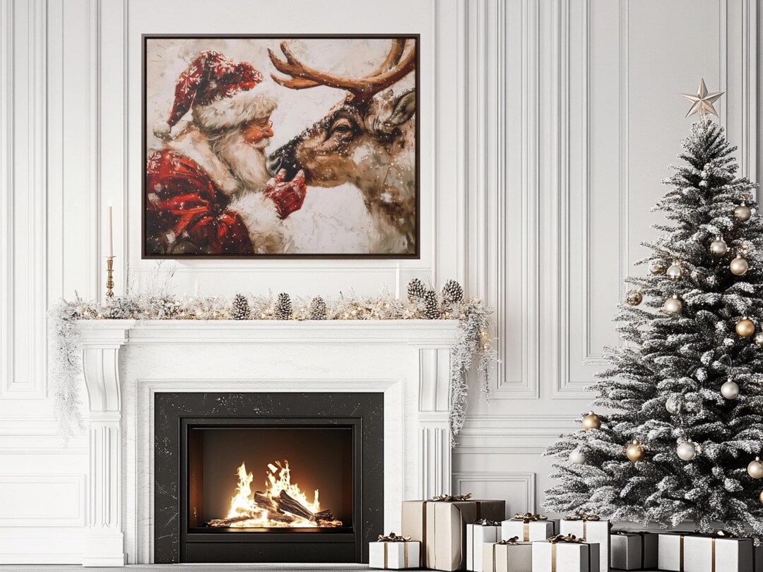 Christmas Wall Art Santa Wall Art Christmas Print Christmas Canvas ...
