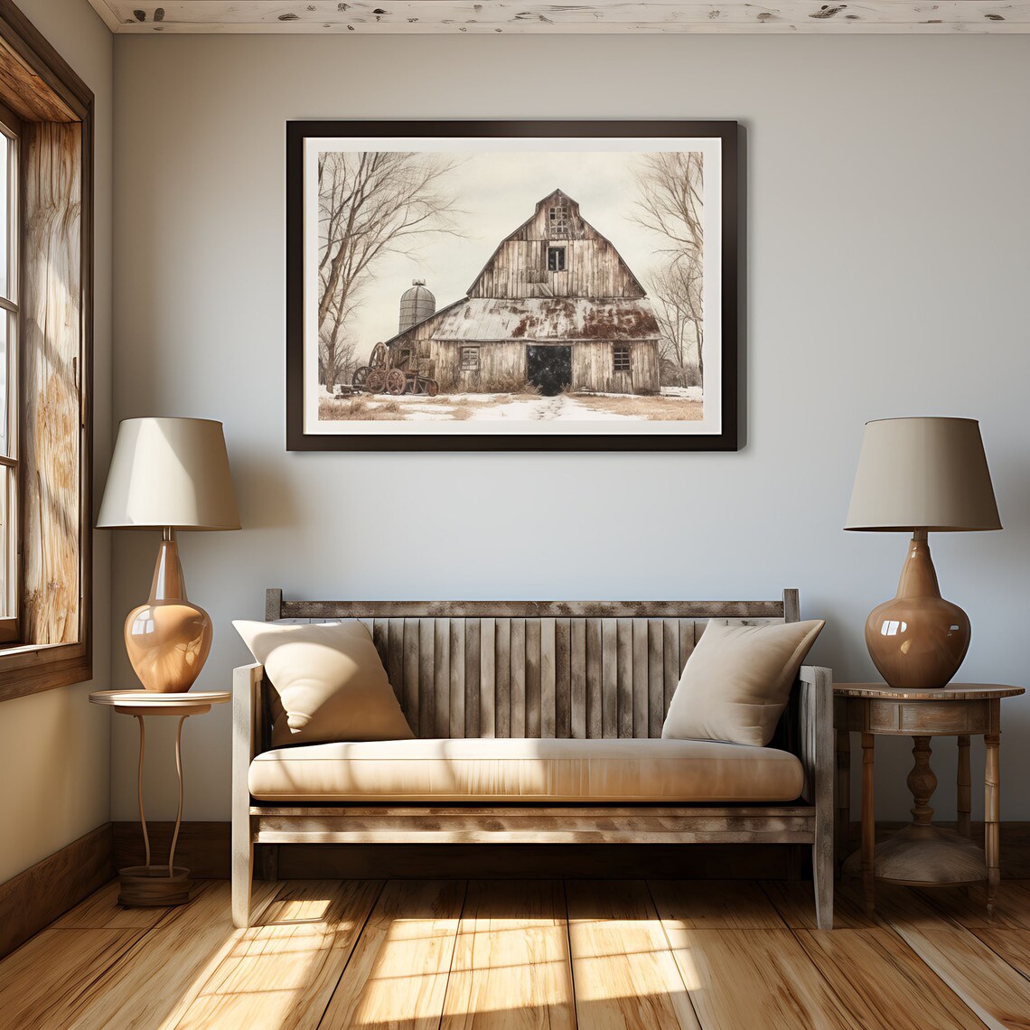 Rustic Barn Print Wall Décor Barn Print Farm Print Vintage Farm ...