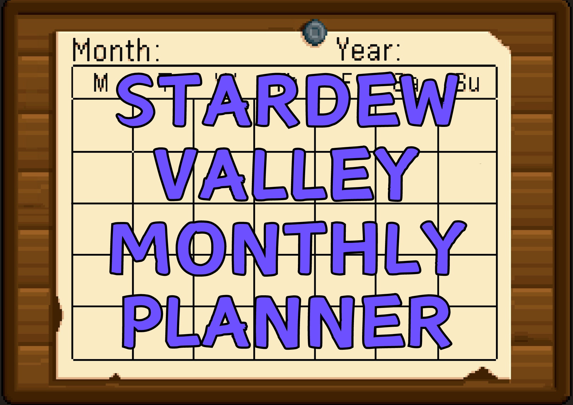 Stardew Valley Monthly Planner,pierre's Board,stardew Valley Planner ...
