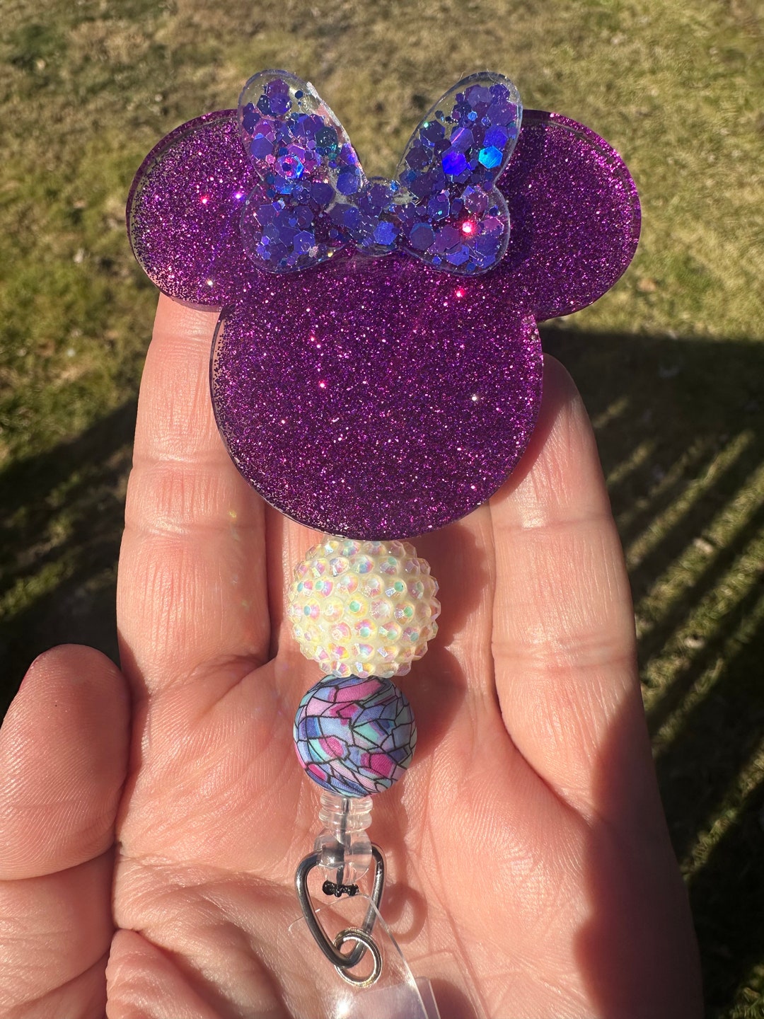 Mouse Badge Reel, Badge Holder, Badge Clip, Glitter Badge, Nurse Badge ...