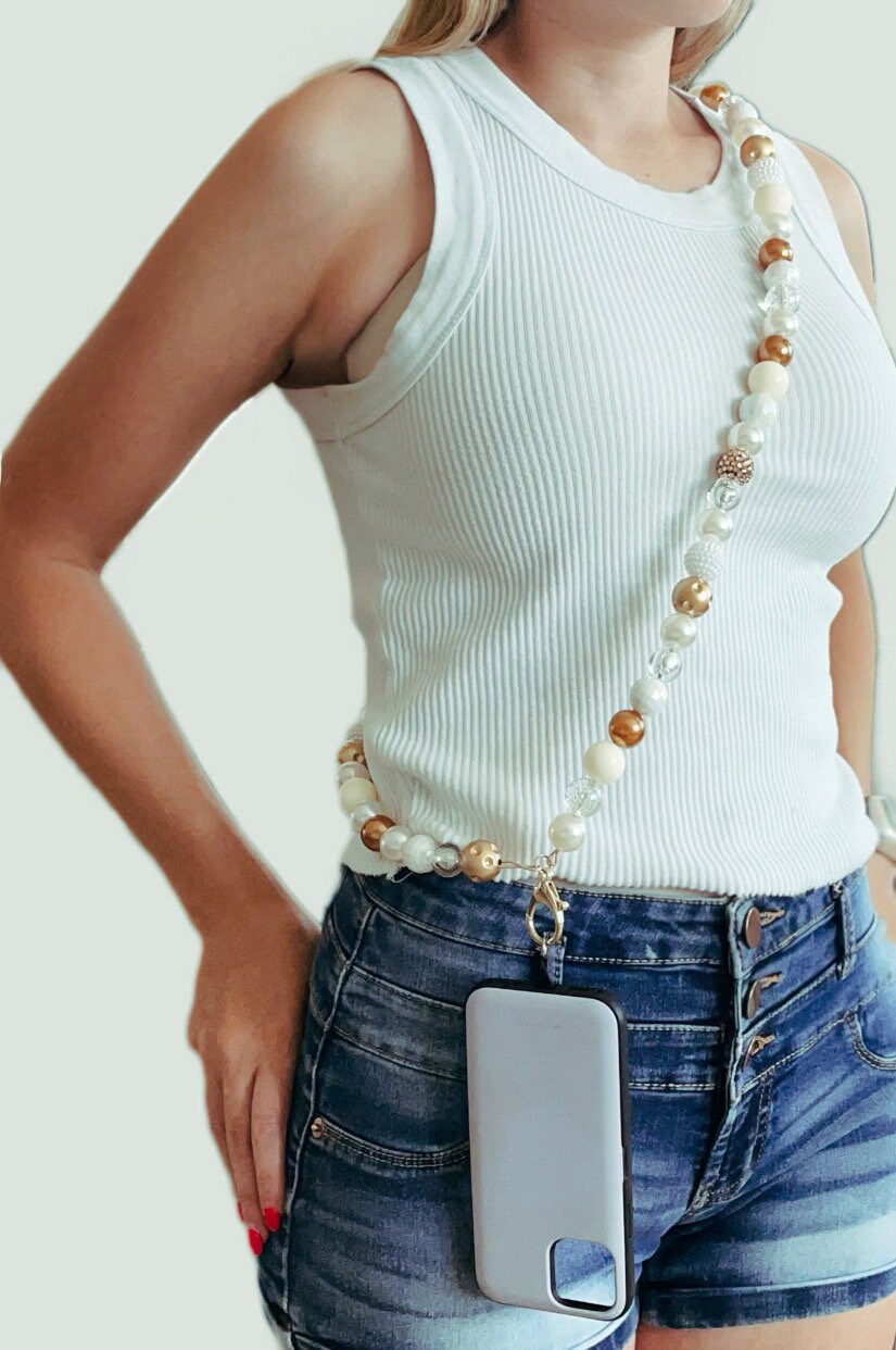 Gold Pearl Phone Purse Strap - Etsy