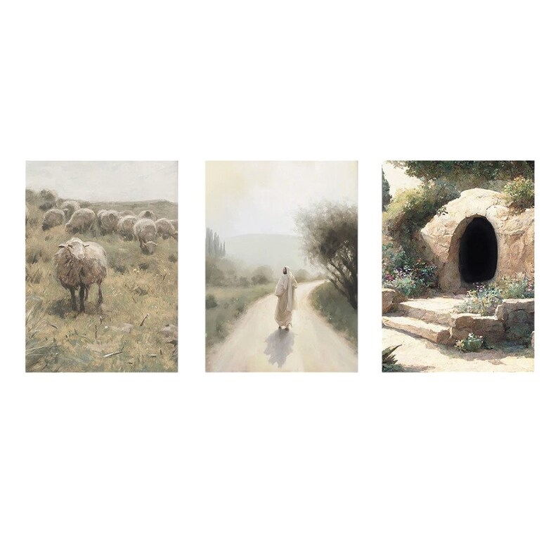 Christliche Galerie Wand Dekor 3er Set Wandbild Leinwandbild ...