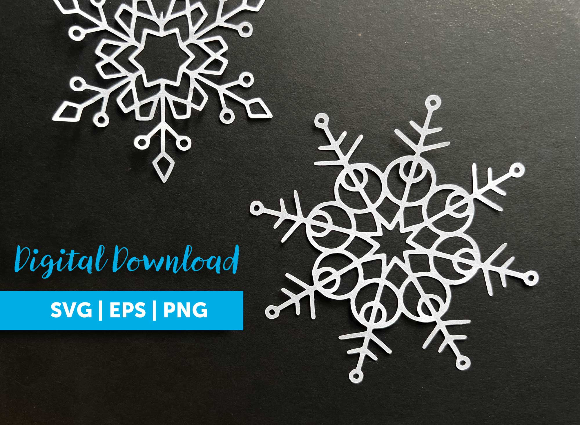 Snowflake Designs SVG, EPS, PNG Digital Download. Cut Files for Paper ...