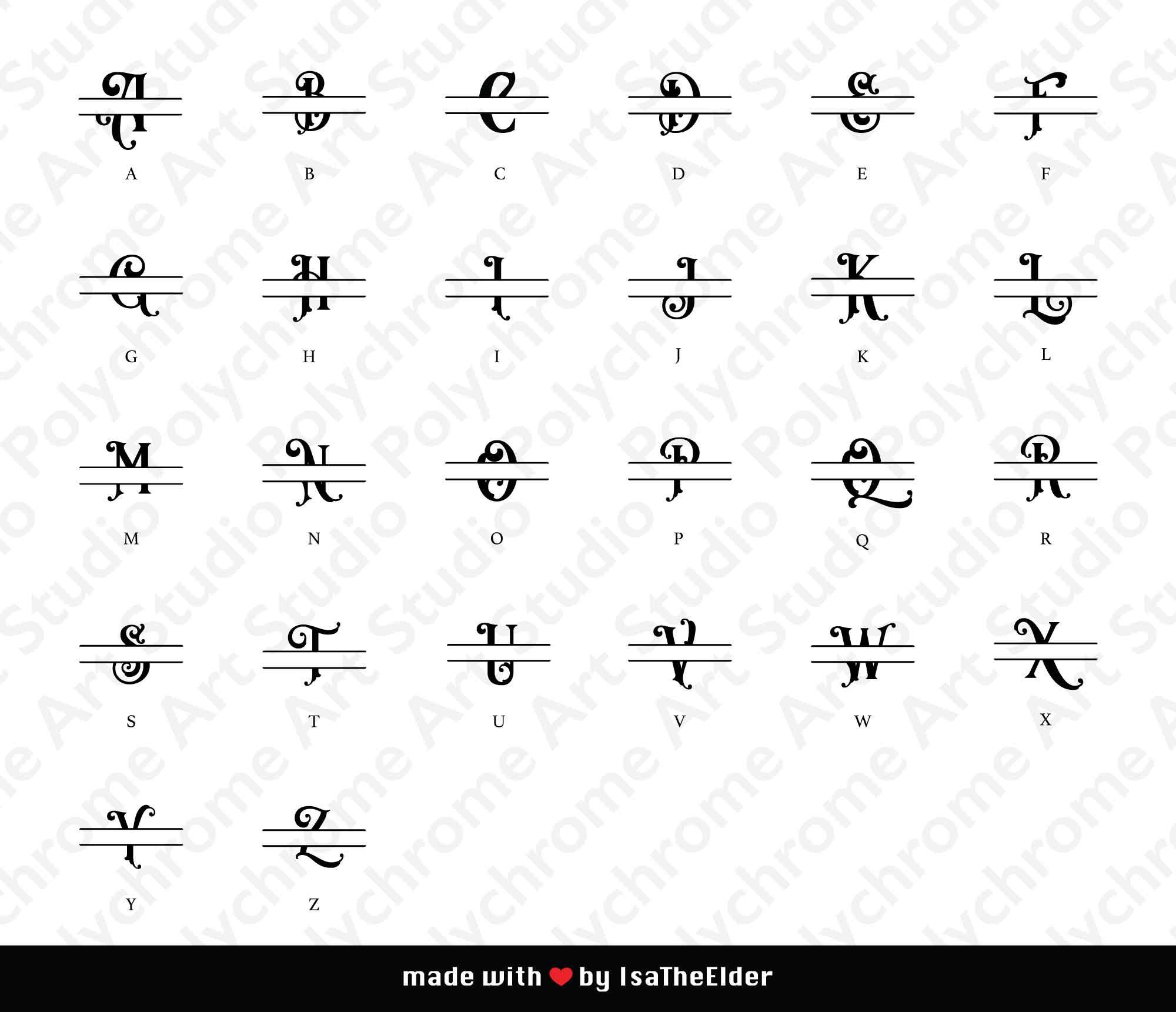 Split Letter Royal Monogram SVG, DXF, PNG Digital Download. Cut Files ...