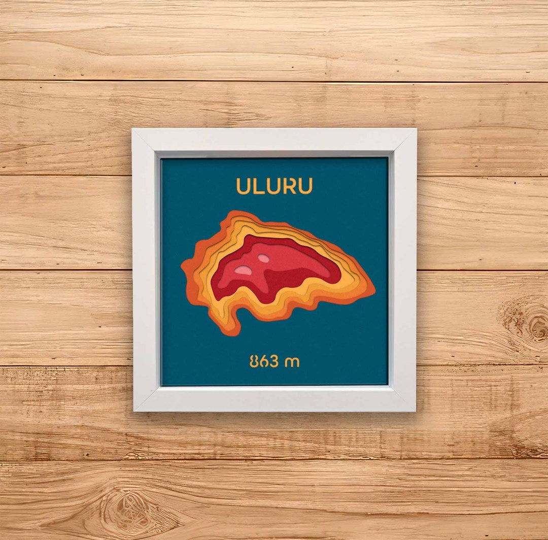 Uluru / Ayers Rock Shadow Box SVG, DXF, Eps, PNG Digital Download. Cut ...