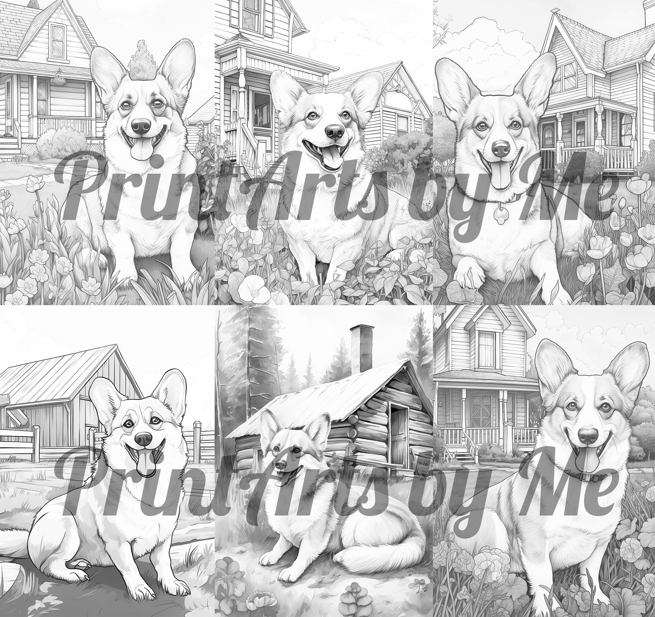 Welsh Corgi Coloring Book, 18 Premium Welsh Corgi Cute Dog Themed Pages ...