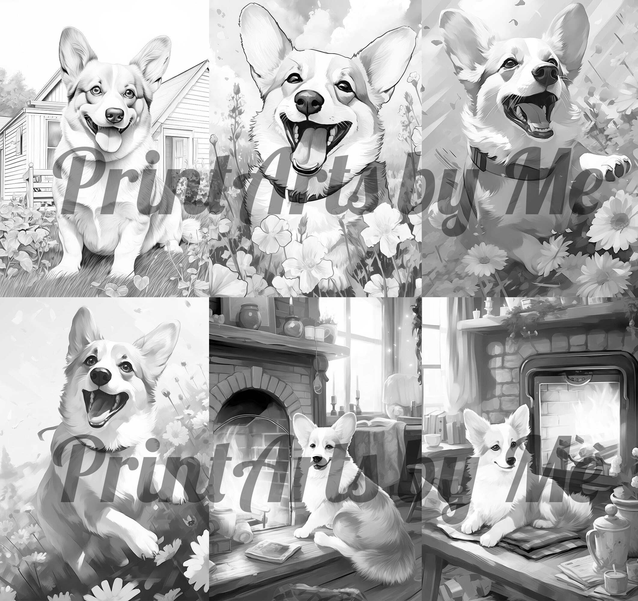 Welsh Corgi Coloring Book, 18 Premium Welsh Corgi Cute Dog Themed Pages ...