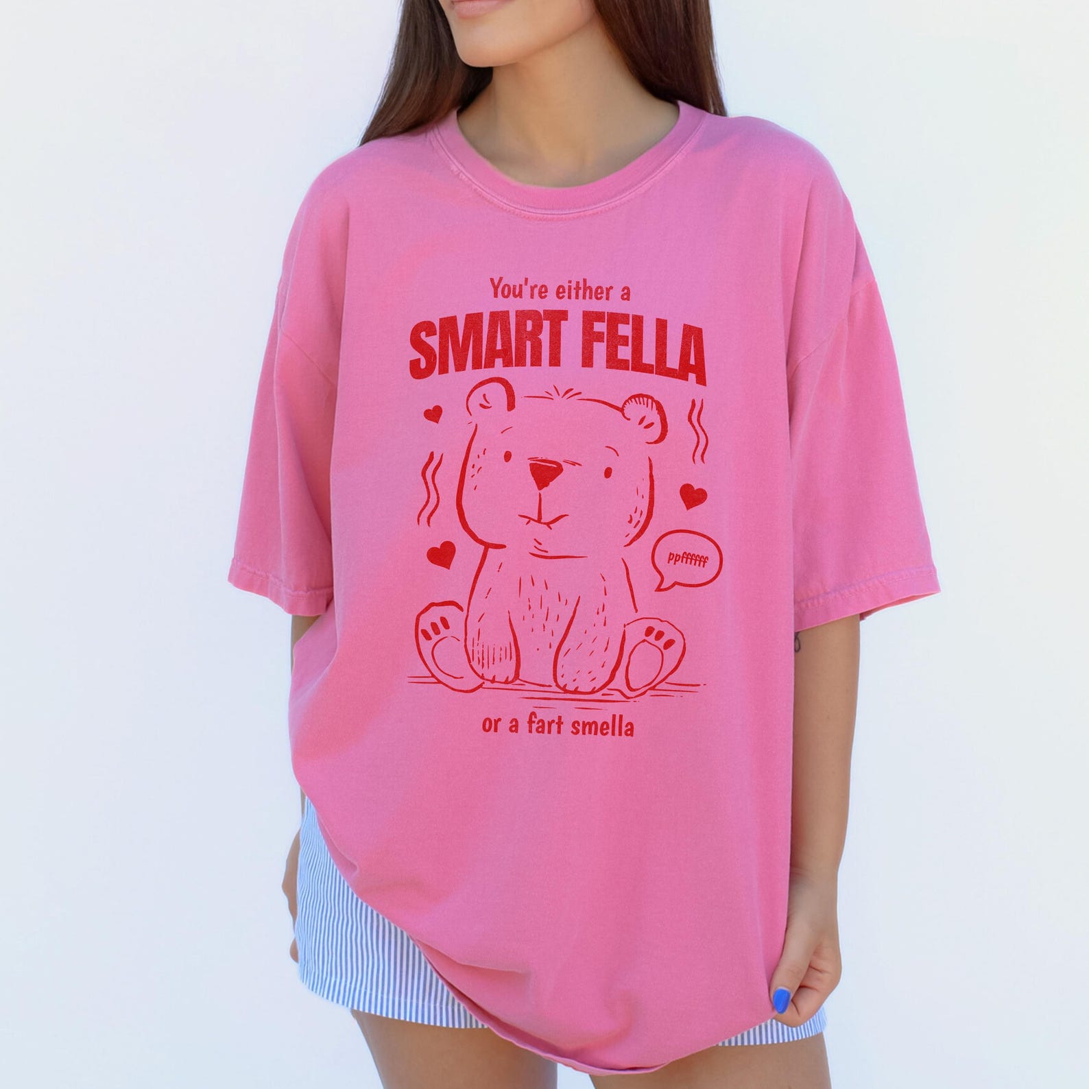 Smart Fella or Fart Smella Retro Cartoon Shirt, Weird Tshirt, Meme Tee ...