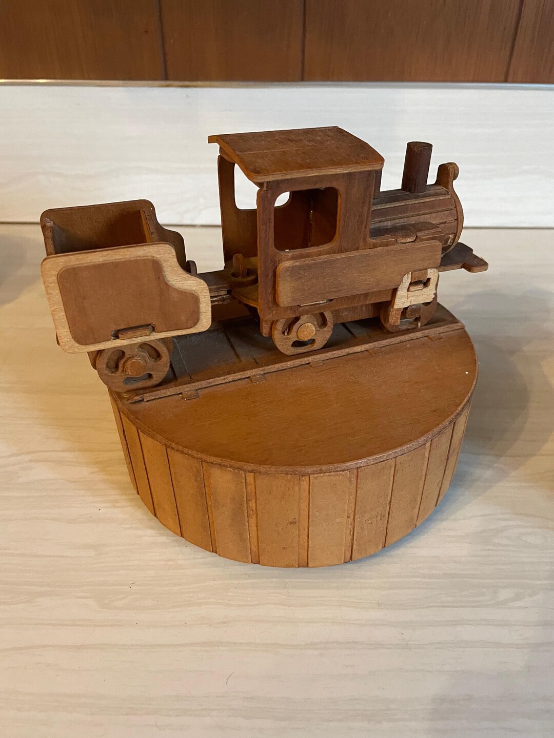 Vintage Wooden Train Music Box - Etsy