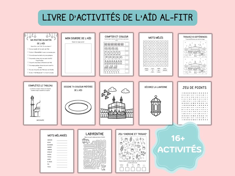 Livre D’activités Eid Al-fitr Pour Enfants | Cahier Ramadan Islamique ...