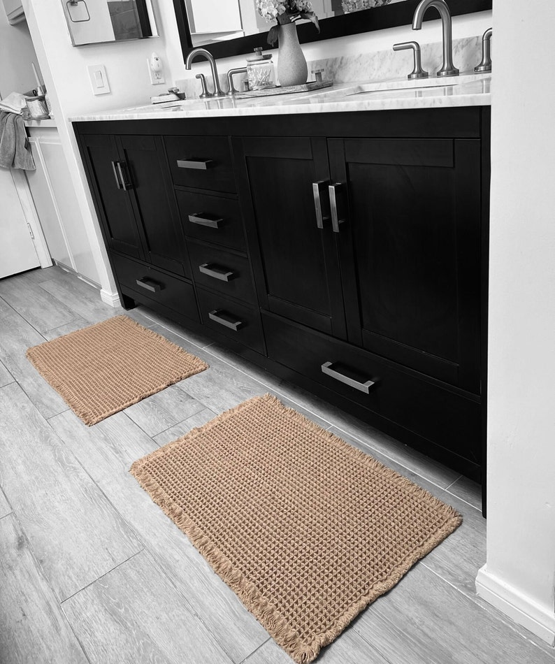 SHIMOH Waffle Bath Mat, Super Absorbent Non-slip Bath Mat for Bathroom ...