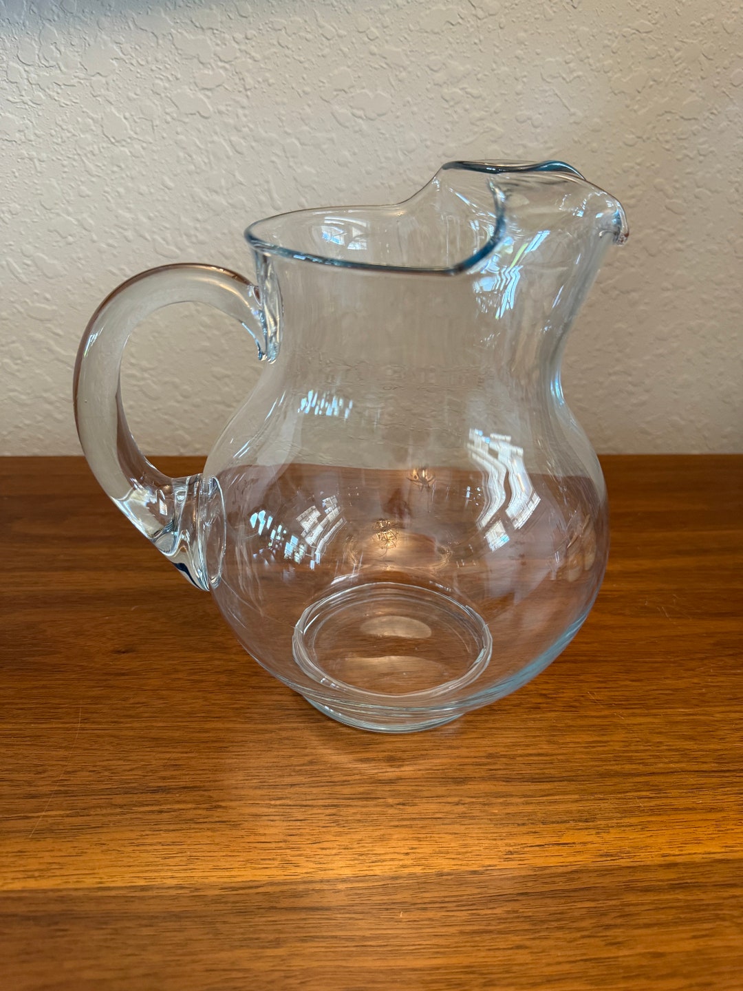 Vintage Clear Glass Ball Pitcher With Ice Lip Large 9” - Etsy