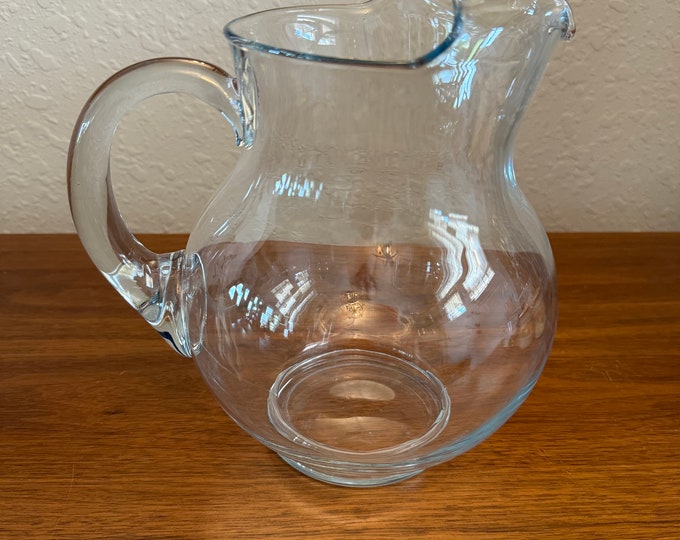 Vintage Clear Glass Ball Pitcher With Ice Lip Large 9” - Etsy