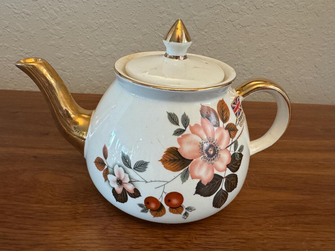 Ellgreave (wood & Sons) Genuine Heatmaster Ironstone Teapot W/ Pink ...