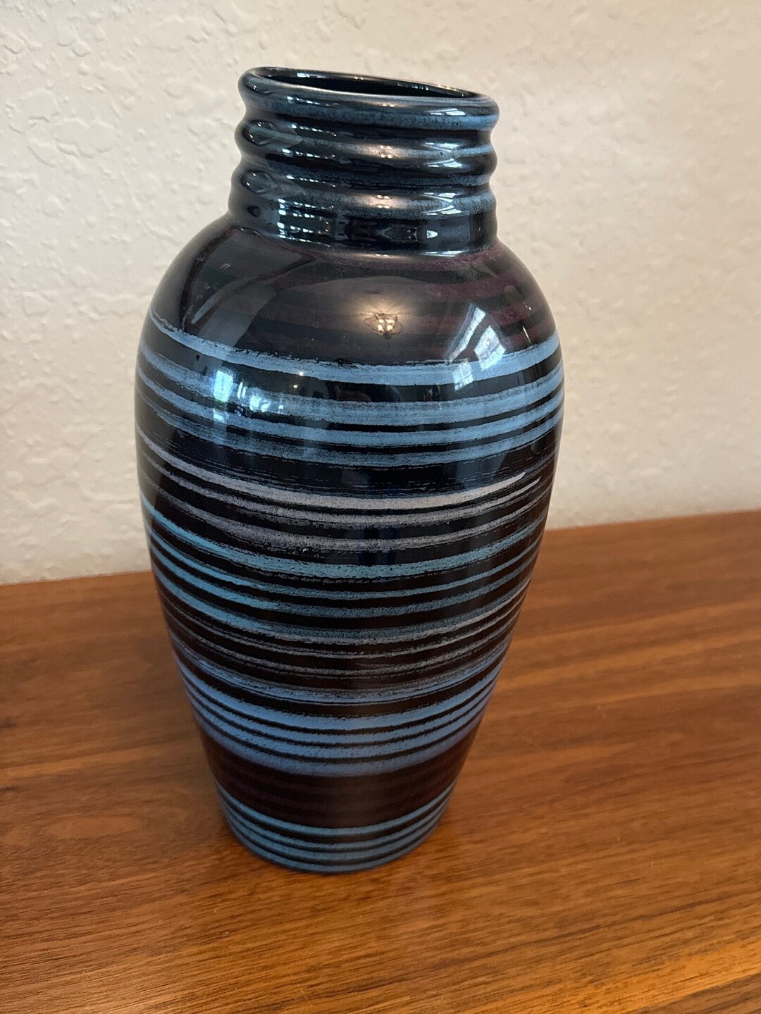 Harris Pottery Vase - Raku - Chicago - Black W/ Stripes - 12" - Etsy