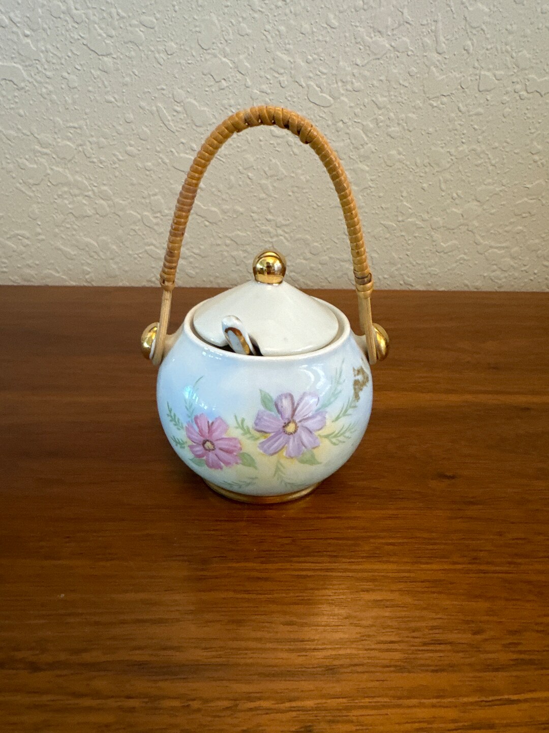 Winslow Porcelain Jam Pot W/ Lid and Spoon - Etsy
