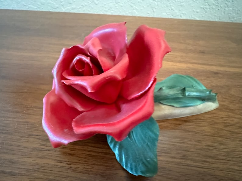 Capodimonte American Beauty Rose Figurine Red - Etsy