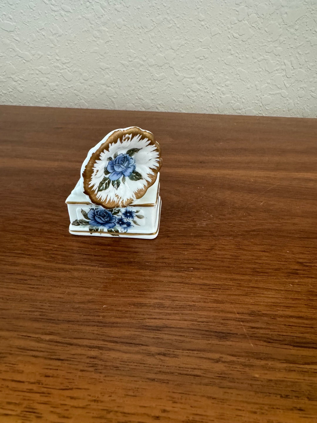 Victorian Porcelain Gold Trim Gramophone Record Player Tiny - Etsy